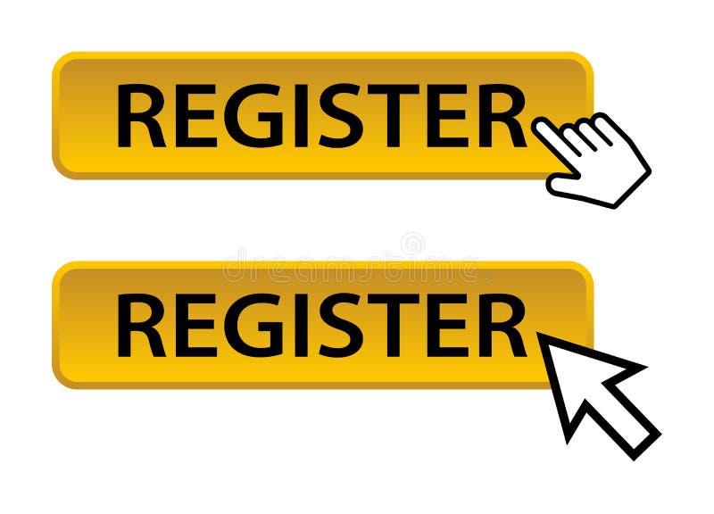 Register now button stock vector. Illustration of color - 121276335