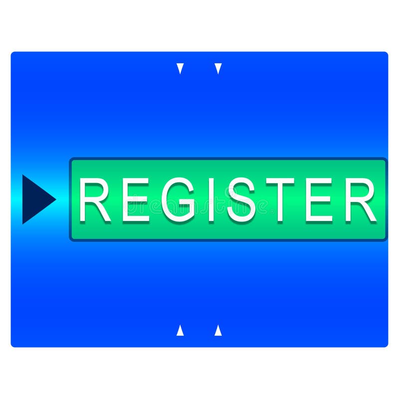 Big blue register button stock illustration. Illustration of shape ...