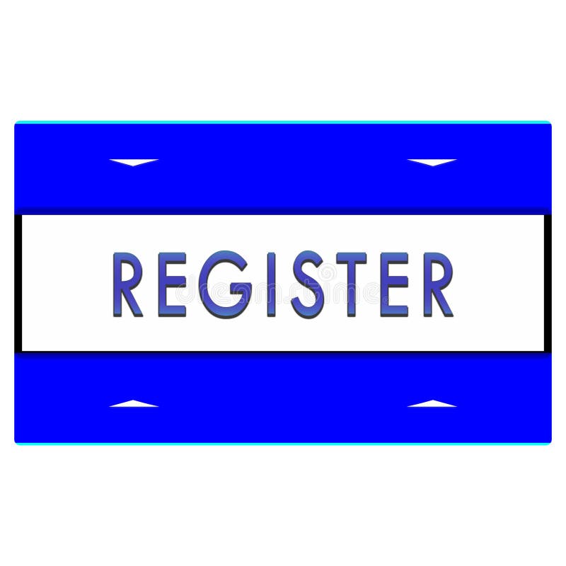 Big blue register button stock illustration. Illustration of shape ...