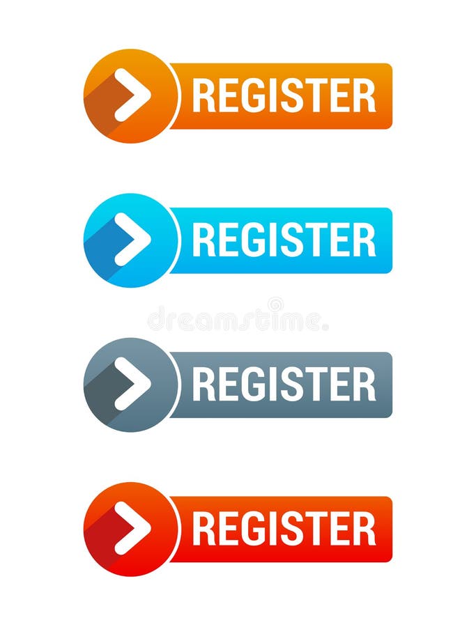 Register Button Set stock vector. Illustration of subscribe - 198244978