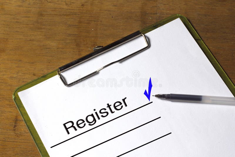 Register and check list stock image. Image of label - 101370829