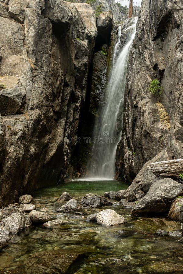 Register Creek Falls Off of Cliff into Pool Below Stock Image - Image ...