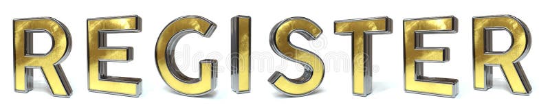 Register golden text stock illustration. Illustration of service ...