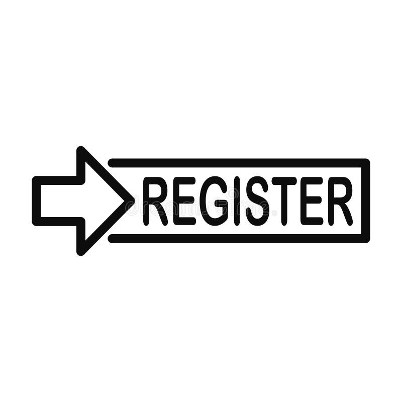 Register button icon stock vector. Illustration of icon - 225079096