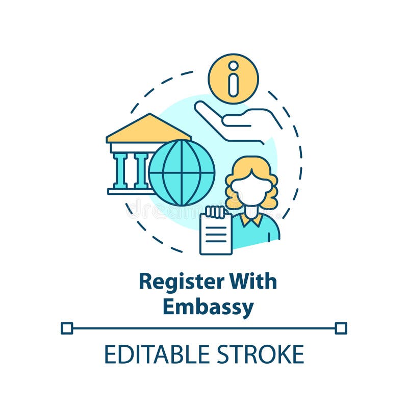Register with Embassy Concept Icon Stock Vector - Illustration of ...