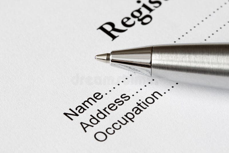 Register form stock photo. Image of form, occupation - 13205986