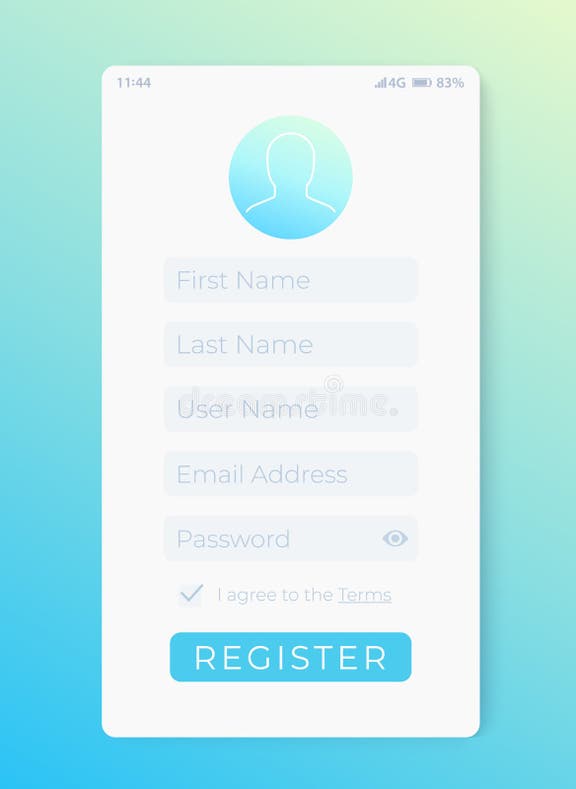 Register Form, Mobile Interface Vector Design Stock Illustration ...