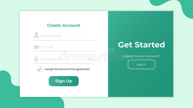Register Form. User Registration Interface with Clean Layout Stock ...