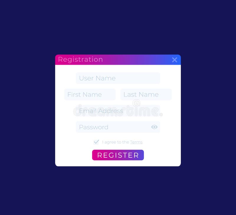 Register Form, Web Ui Vector Design Stock Vector - Illustration of ... Register Form, Web Ui Vector Design Stock Vector - Illustration of ...