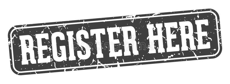 Register Here Rectangular Sign. Register Here Stamp Stock Illustration ...