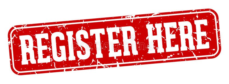 Register Here Rectangular Sign. Register Here Stamp Stock Vector ...