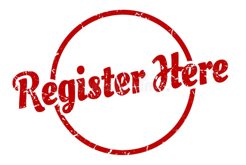 Register Here Sign. Register Here Round Vintage Stamp Stock Vector ...