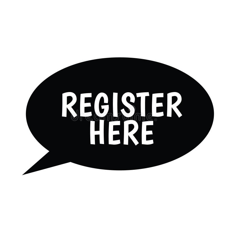 Register Here rubber stamp stock vector. Illustration of account - 87549972