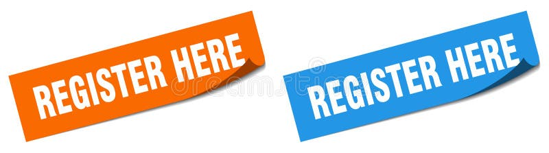 Register Here Red 3d Square Button Stock Vector - Illustration of click ...