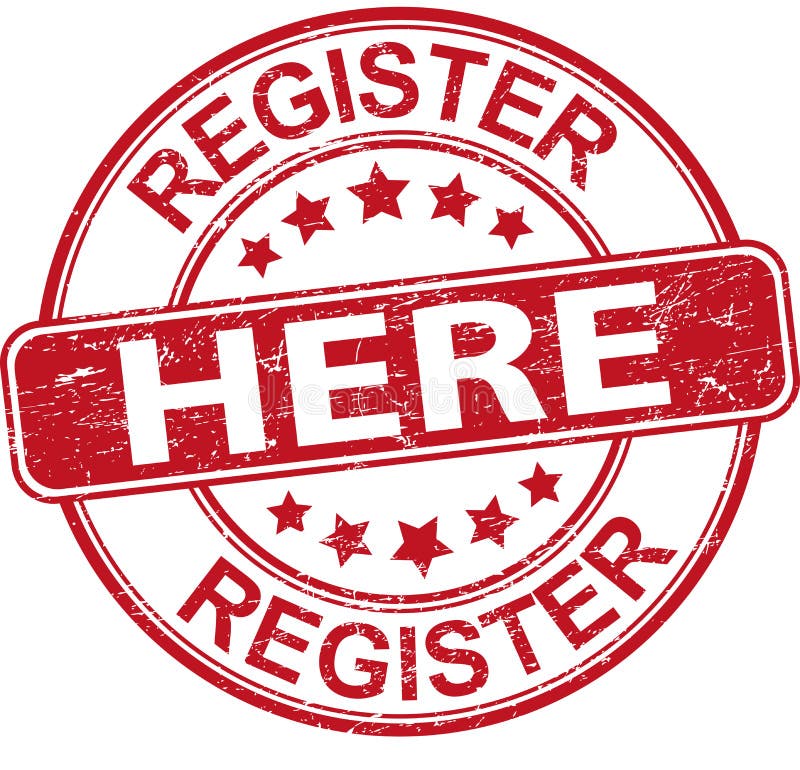 Register Hier Ringsum Strukturierten Stempel Stock Abbildung ...