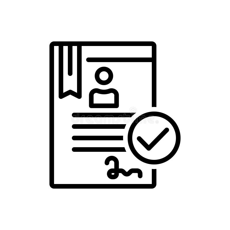 Black Line Icon for Register, Login and Approve Stock Vector ...