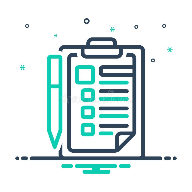 Mix Icon for Register, Official List and Paper Stock Illustration ...