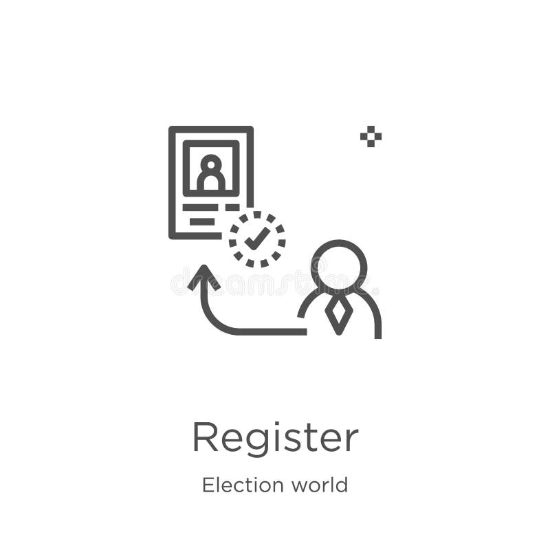 Register Icon Vector from Election World Collection. Thin Line Register ...
