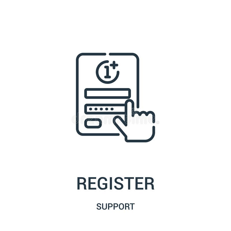 Register Icon Vector From Support Collection Thin Line Register