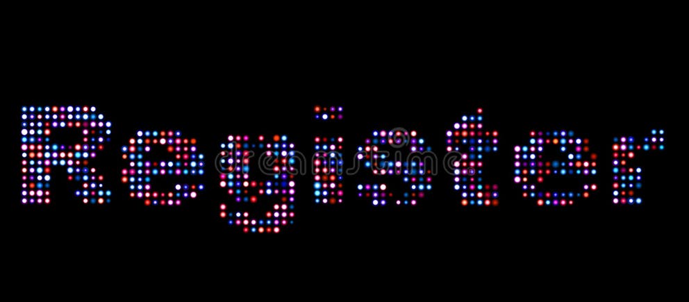Register led text stock illustration. Illustration of design - 170342701