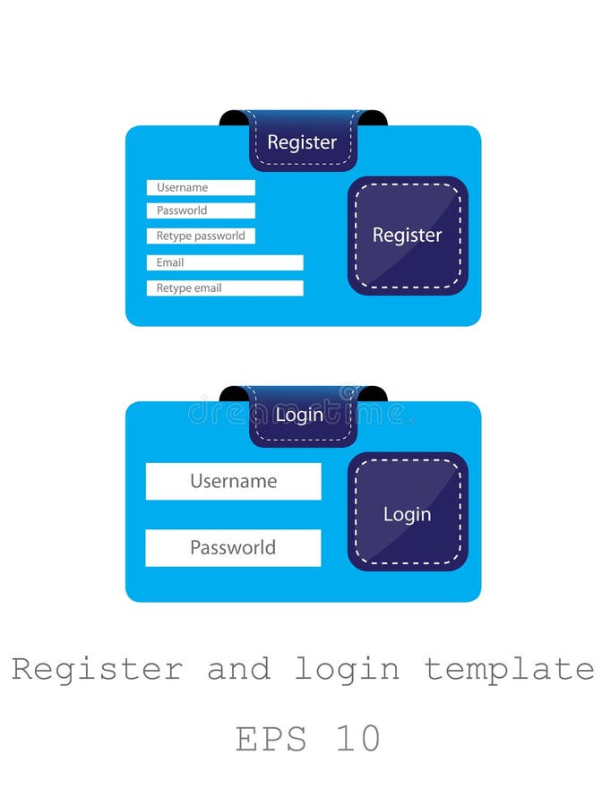 Login and Register Web Form Stock Vector - Illustration of login ...