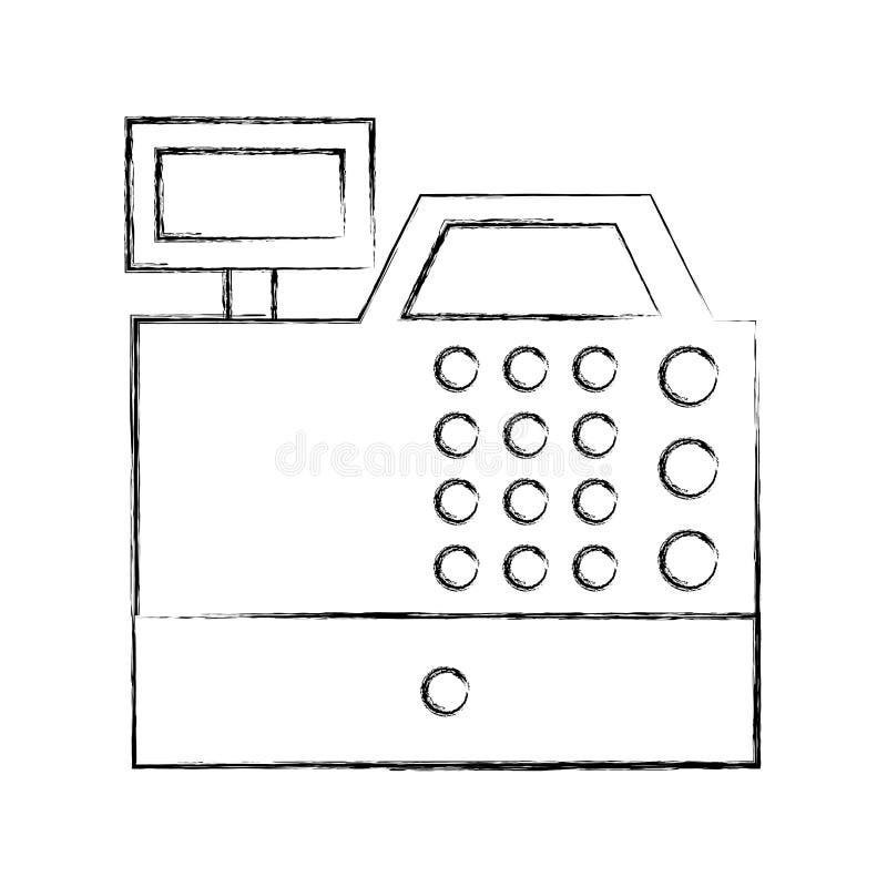 Register Machine Isolated Icon Stock Vector - Illustration of cash ...