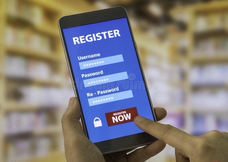 Register stock image. Image of place, member, button - 74892511