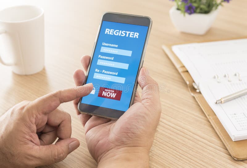 Register stock photo. Image of login, register, device - 73799926