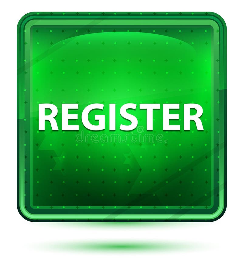 Register Neon Light Green Square Button Stock Illustration ...