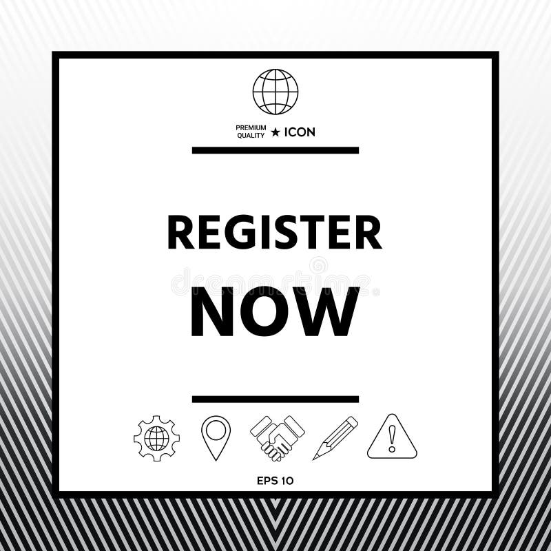 Register now button stock vector. Illustration of business - 110169127