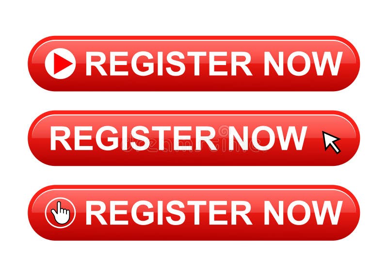 Register now button stock vector. Illustration of icon - 121281821