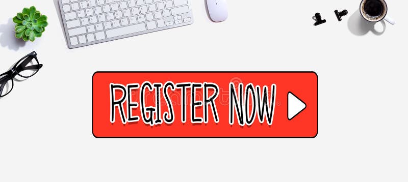 Register Now with a Computer Keyboard Stock Photo - Image of business ...