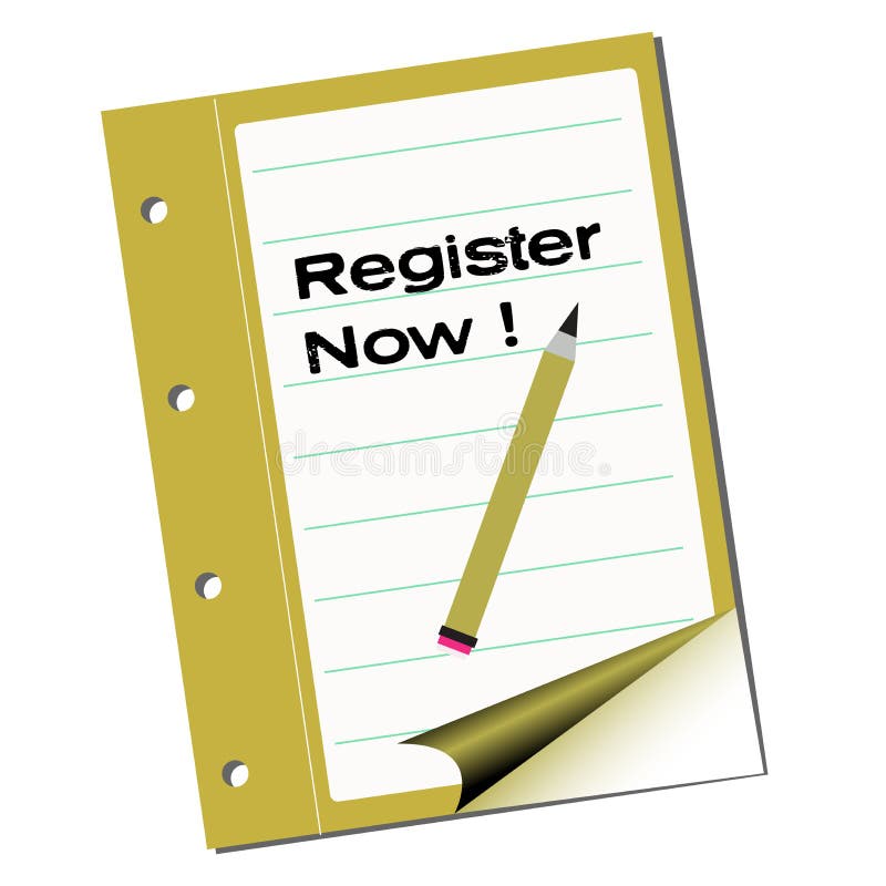 Register now stock vector. Illustration of abstract, paper - 87284468