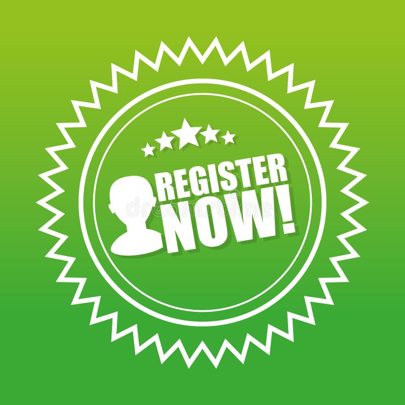 Register now design. stock vector. Illustration of emblem - 59908345