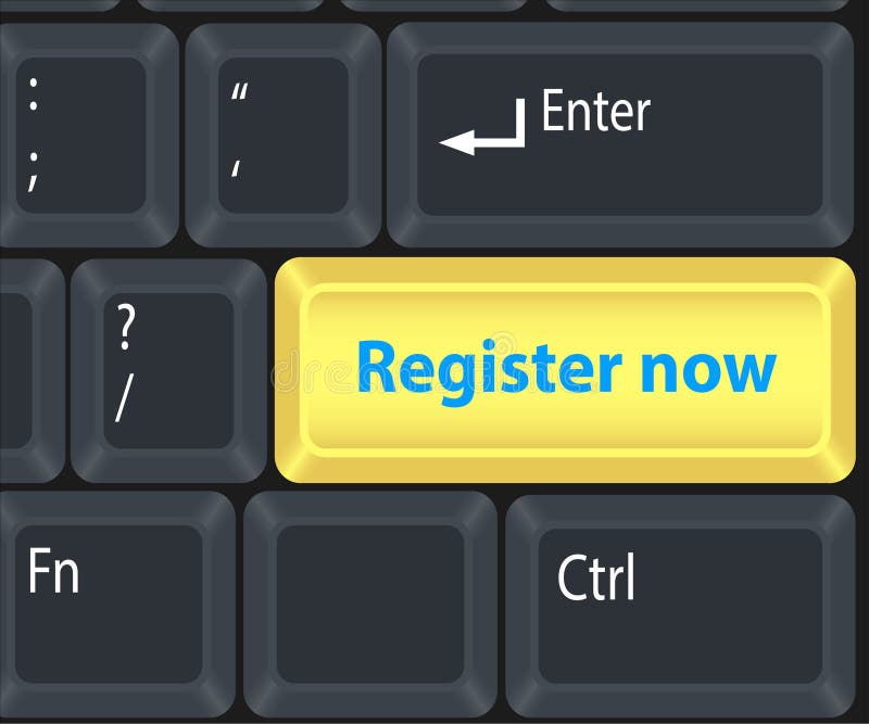 Register Computer Keyboard Key Enroll Enter Store Site Stock ...