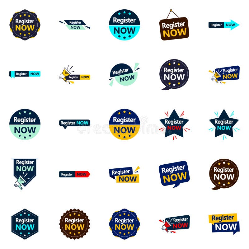 Register Now 25 Modern Typographic Designs To Spike Registration Stock ...