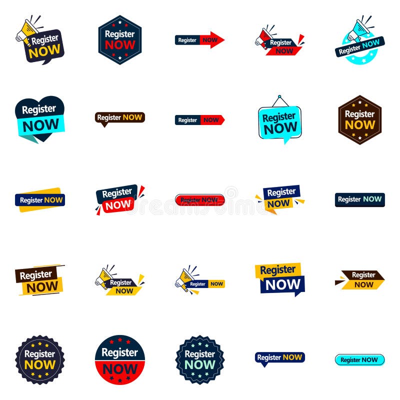 Register Now 25 Modern Typographic Designs To Spike Registration Stock ...