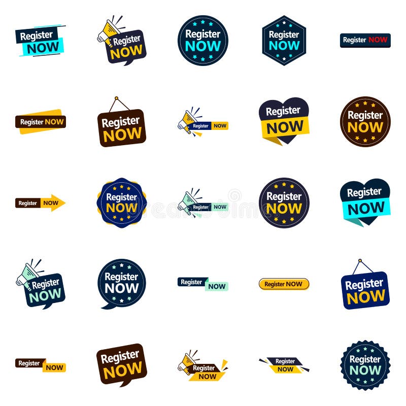 Register Now 25 Modern Typographic Elements for Promoting Registration ...