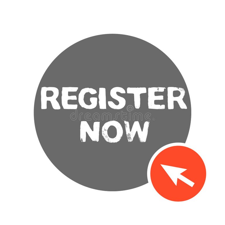 Register Now Online - Red Arrow and Grey Button Stock Illustration ...