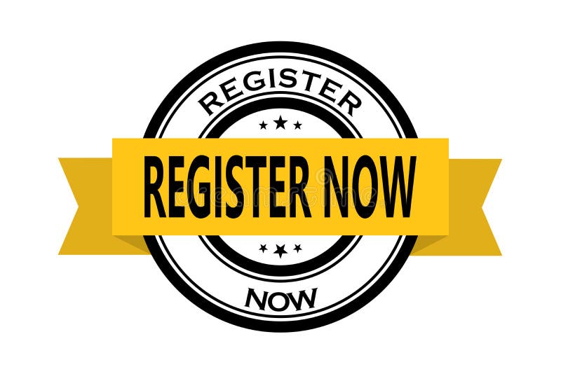 Register Now Seal and Ribbon for Use in E-commerce or E-shops. Stock ...