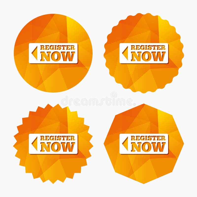 Register Now Sign Icon. Join Button Symbol Stock Vector - Illustration ...