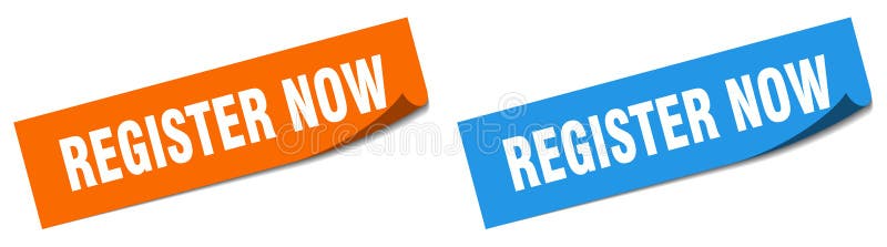 Register Now Sticker. Register Now Sign Set Stock Vector - Illustration ...