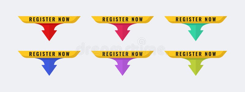 Register Now Vector Shape Badge Icon. Design from Round Up Stock Vector ...