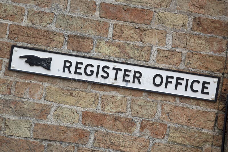 Register Office Sign; England Stock Image - Image of architecture ...