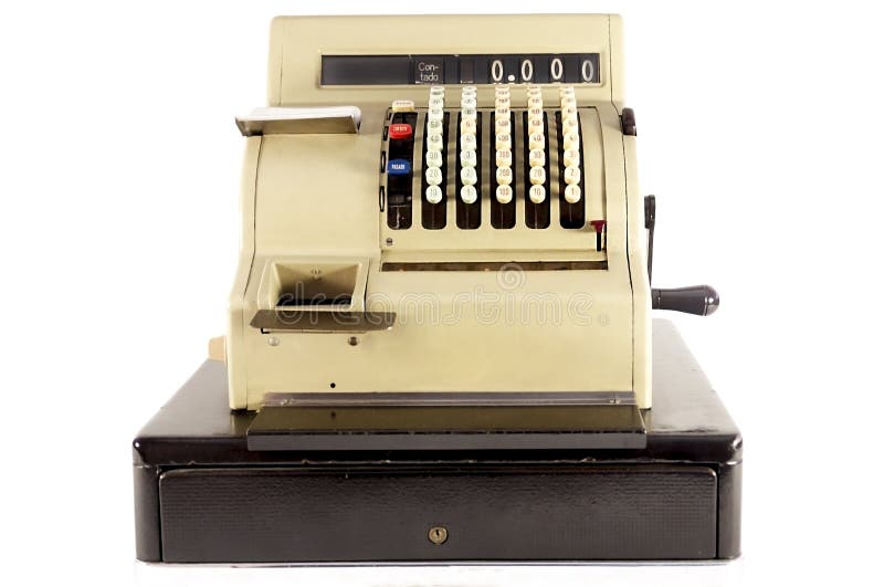 Antique cash register stock image. Image of front, business - 3799761