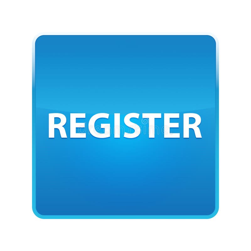 Register Shiny Blue Square Button Stock Illustration - Illustration of ...