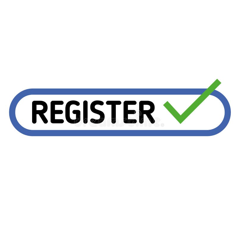 REGISTER Sign on White Background Stock Illustration - Illustration of ...