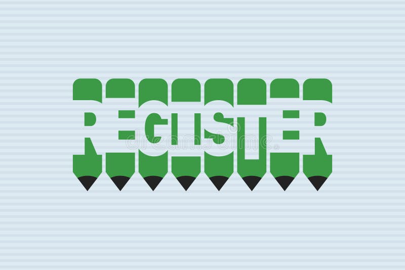 Register Text with Pen Symbol Creative Ideas Design. Register ...
