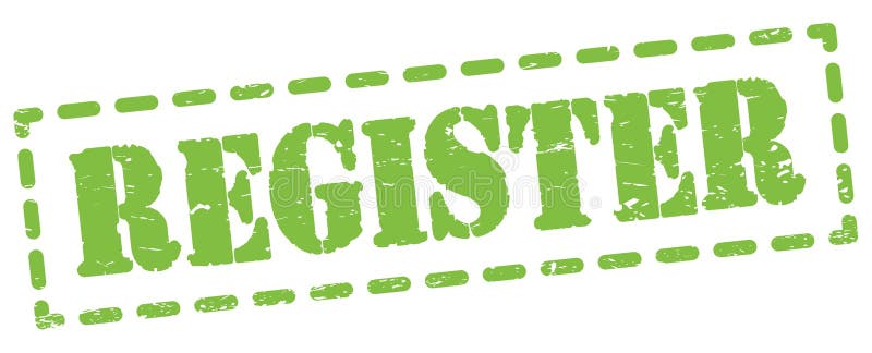 REGISTER Text Written on Green Stamp Sign Stock Illustration ...