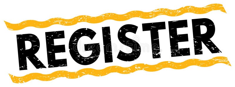 REGISTER Text Written on Yellow-black Stamp Sign Stock Illustration ...